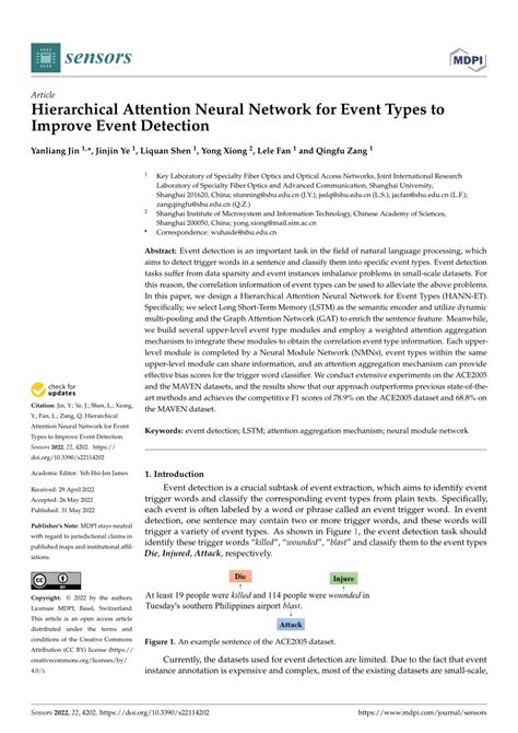 Pdf Hierarchical Attention Neural Network For Event Types To Improve Event Detection
