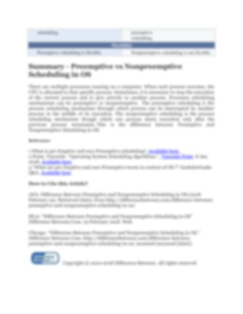 SOLUTION Difference Between Preemptive And Nonpreemptive Scheduling In