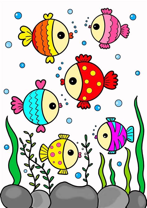 简笔画图片大全带颜色简单小鱼（最新17张） 简笔画图片大全