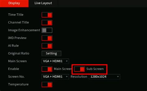 Enabling Configuring Sub Screen ICRealtime