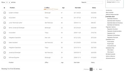 Bootstrap Sort Icon In Grid Material Design For Bootstrap