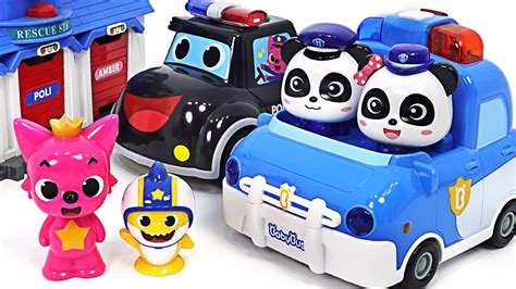 베이비버스 키키묘묘 경찰차 출동 은행도둑을 잡아라 핑키팝토이 Youtube