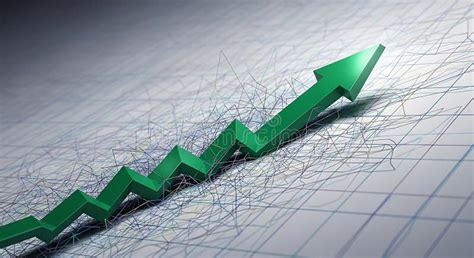 A Green Zigzag Arrow Ascends Across A Grid Background Symbolizing Growth Or Stock Illustration