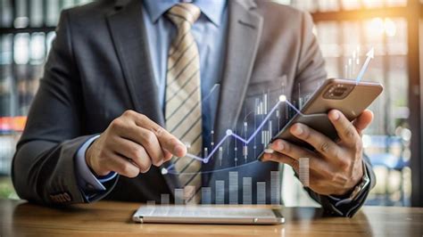 a man is working on a graph that has the graph graph graph on it premium ai generated image