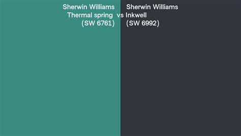 Sherwin Williams Thermal Spring Vs Inkwell Side By Side Comparison