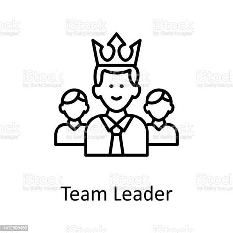 팀 리더 벡터 개요 아이콘 디자인 그림입니다 흰색 배경 Eps 10 파일에 기타 기호 3 명에 대한 스톡 벡터 아트 및 기타