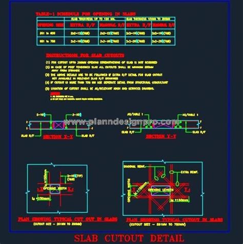 Slab Cutout Structure Dwg Reinforcement Details