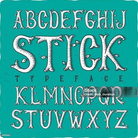 양식에 일치시키는 나무 막대기로 만든 그래픽 핸드메이드 타입 컴퓨터 글자에 대한 스톡 벡터 아트 및 기타 이미지 컴퓨터 글자 가지 식물 부위 그리기 Istock