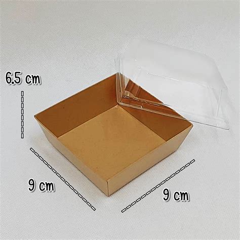 K1 กล่องใส่ขนม ฝาพลาสติกเคลือบกันซึม สีขาว สีน้ำตาล กล่องขนม กล่องคุกกี้ ทรงจตุรัส ผืนผ้า 1 แพ