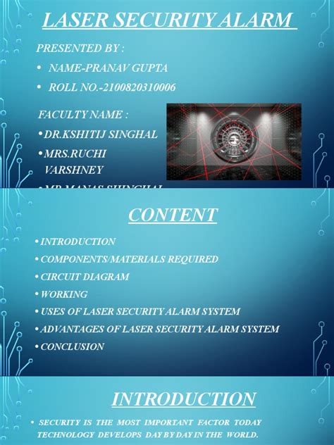 Laser Security Alarm Pdf Laser Arduino