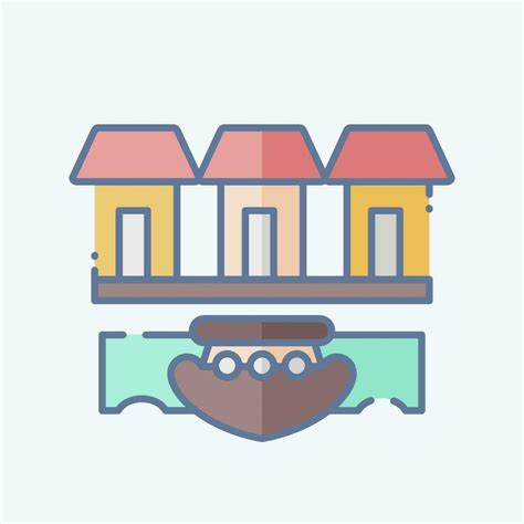 Icon Tonle Sap Related To Cambodia Symbol Doodle Style Simple Design