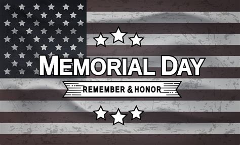 현충일 복고풍 그런 지 질감 및 긁힌 미국 미국 국기입니다 기억과 명예 벡터 일러스트입니다 더러운에 대한 스톡 벡터 아트 및 기타 이미지 Istock