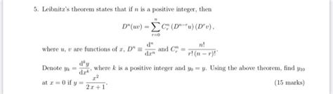 Solved 5 Leibnitzs Theorem States That If N Is A Positive