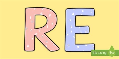 RE Title Pastel Display Lettering RE With Letters Title Display Lettering