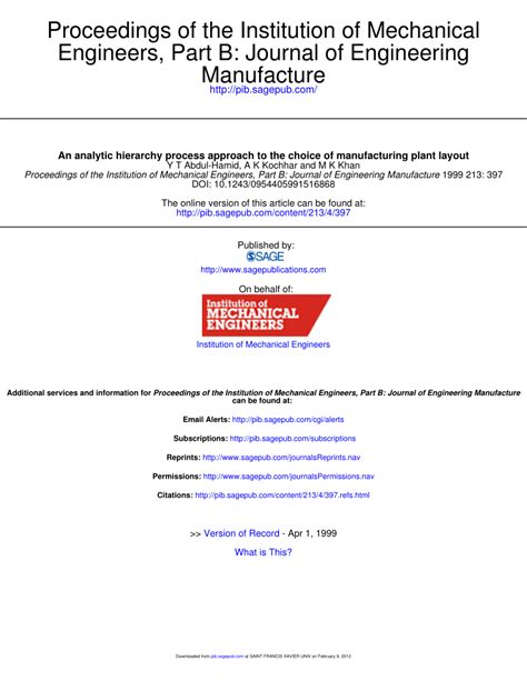 Pdf An Analytic Hierarchy Process Approach To The Choice Of Manufacturing Plant Layout