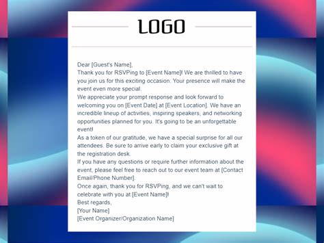 Thank You RSVP Email Templates Mailsoftly