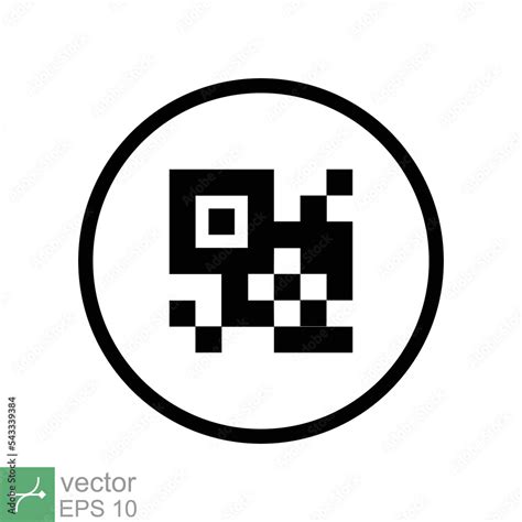 Scan Qr Code Icon Simple Flat Style Scanning Black Round Qr Badge On Mobile Application