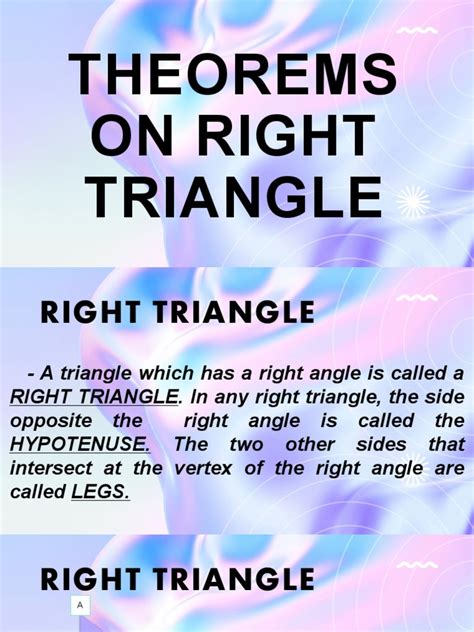 Theorems On Right Triangle Pdf Triangle Elementary Geometry