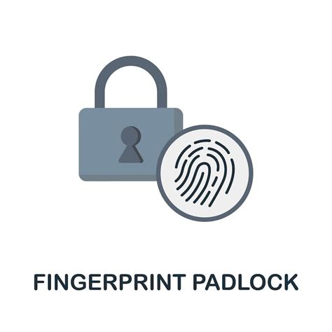 Premium Vector Fingerprint Padlock Flat Icon Colored Sign From Futurictic Technology