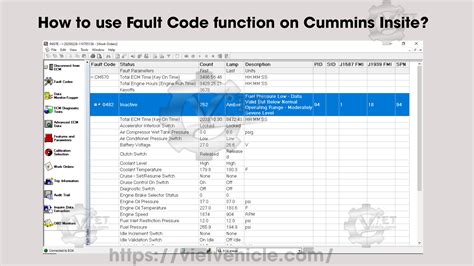 How To Use Fault Code Function On Cummins Insite