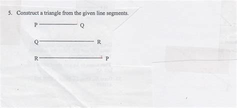 Solved Construct A Triangle From The Given Line Segments Chegg