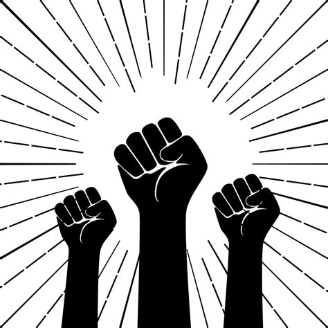 People Raise Their Arms To Demand Freedom And Equality In Society