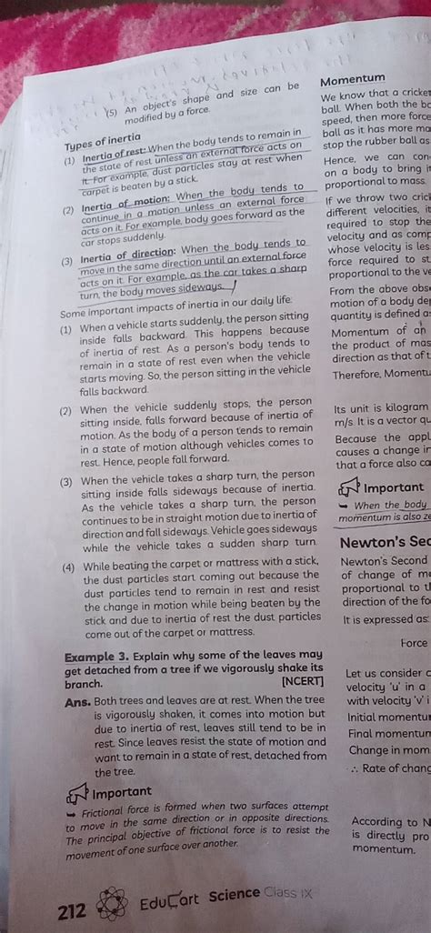 Types Of Inertia It For Example Dust Particles Stay At Rest When En Both