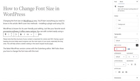 How To Change Font Size In WordPress Using Methods