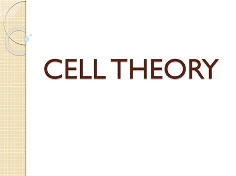 PPT CELL THEORY PowerPoint Presentation Free Download ID 5067412