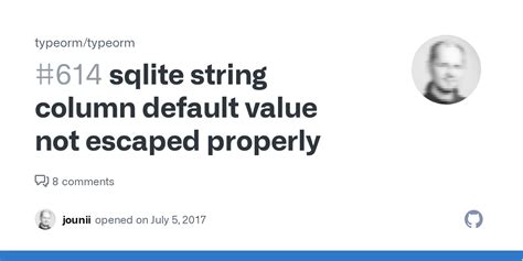 Sqlite String Column Default Value Not Escaped Properly · Issue 614