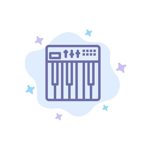 Controller Hardware Keyboard Midi Music Blue Icon On Abstract Cloud