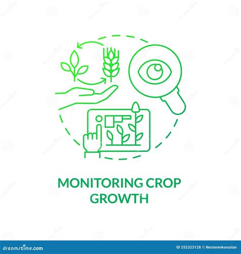 Monitoring Crop Growth Green Gradient Concept Icon Stock Vector Illustration Of Farming Plant