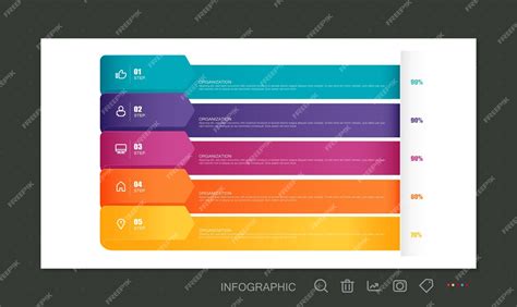 Premium Vector 5 List Of Steps Row Layout Diagram With Number Sequence Infographic Element