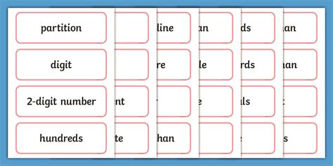 👉 Year 2 Number And Place Value Maths Vocabulary Cards