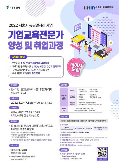 2022년도 민간기업 맞춤형 서울시 뉴딜일자리사업 참여자모집 삼육대학교