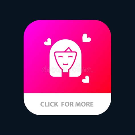 girl person woman avatar women mobile app button android and ios glyph version stock vector