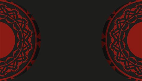 추상적 패턴이 있는 검은색빨간색 색상의 엽서 의 벡터 디자인 텍스트와 빈티지 장식을위한 공간이있는 초대 카드 디자인 패턴에 대한 스톡 벡터 아트 및 기타 이미지 Istock