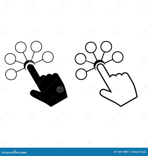 Touchpoint Vector Icon Set Push Illustration Sign Collection Click