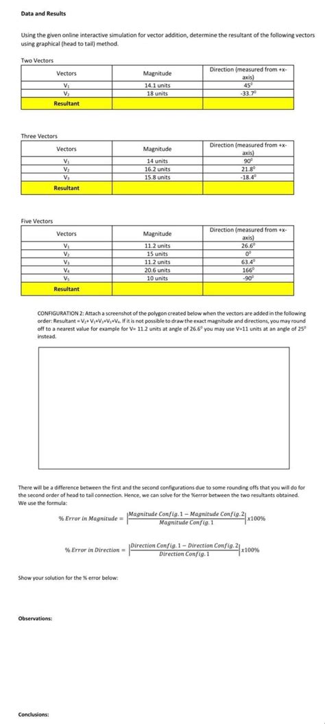 Solved Data And Results Using The Given Online Interactive Chegg Com