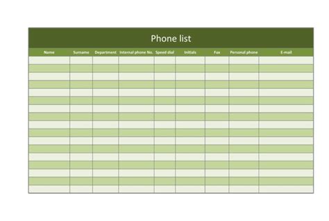 48 Phone And Email Contact List Templates Word Excel Pdf