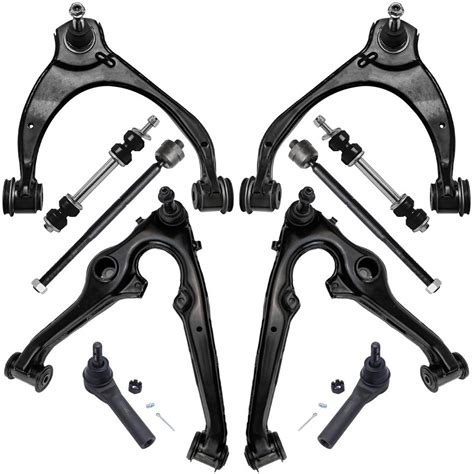 10pc Front Upper Lower Control Arms Tie Rods Sway Bar Links Suspension Kit