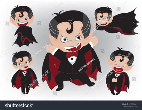 Dracula Cartoon Character By Drawing Vector Stock Vector Royalty Free
