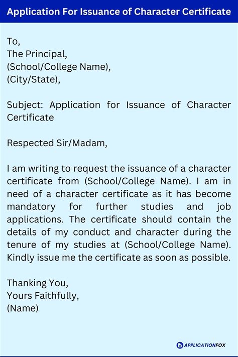 5 Samples Application For Character Certificate