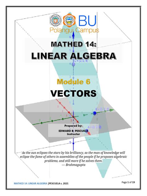 Mathed14module 6vectors Pdf Vector Space Linear Map