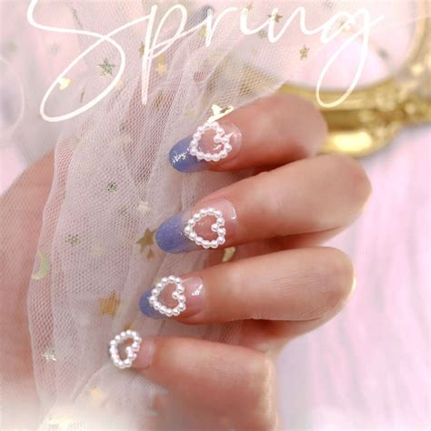 Ousi 드 봄 새로운 도착 10mm 미니 중공 진주 사랑 심장 손톱 액세서리 아트 사랑스러운 3d 진주 심장 발렌타인 네일 아트 위시버킷