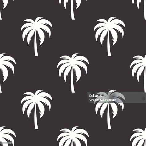 벡터 이음새가 없는 패턴 야자수 야자수 디자인 템플릿 인쇄 팜 실루엣 열대 휴가 해변 여름 개념 벡터 그림입니다 앞 View 0명에 대한 스톡 벡터 아트 및 기타 이미지