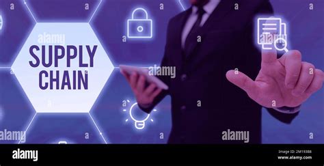 Conceptual Display Supply Chain Business Idea System Of Organization And Processes From