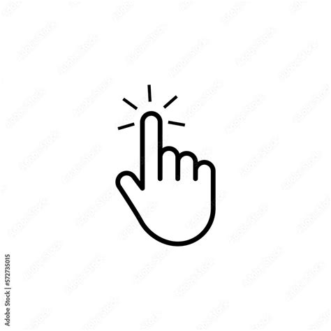 Click Cursor Set Computer Pointer Hand And Arrow Icon Press Pick Action Element Vector Web