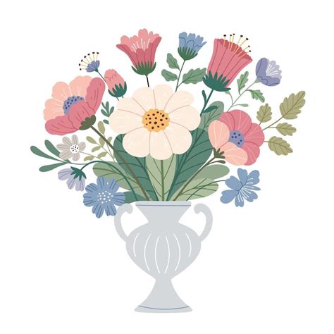 A Large Lush Bouquet In Pastel Vintage Colors A Greek Style Vase