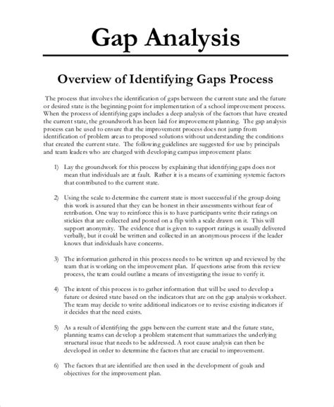 Gap Analysis Templates 14 Free Printable Word Excel And Pdf Examples